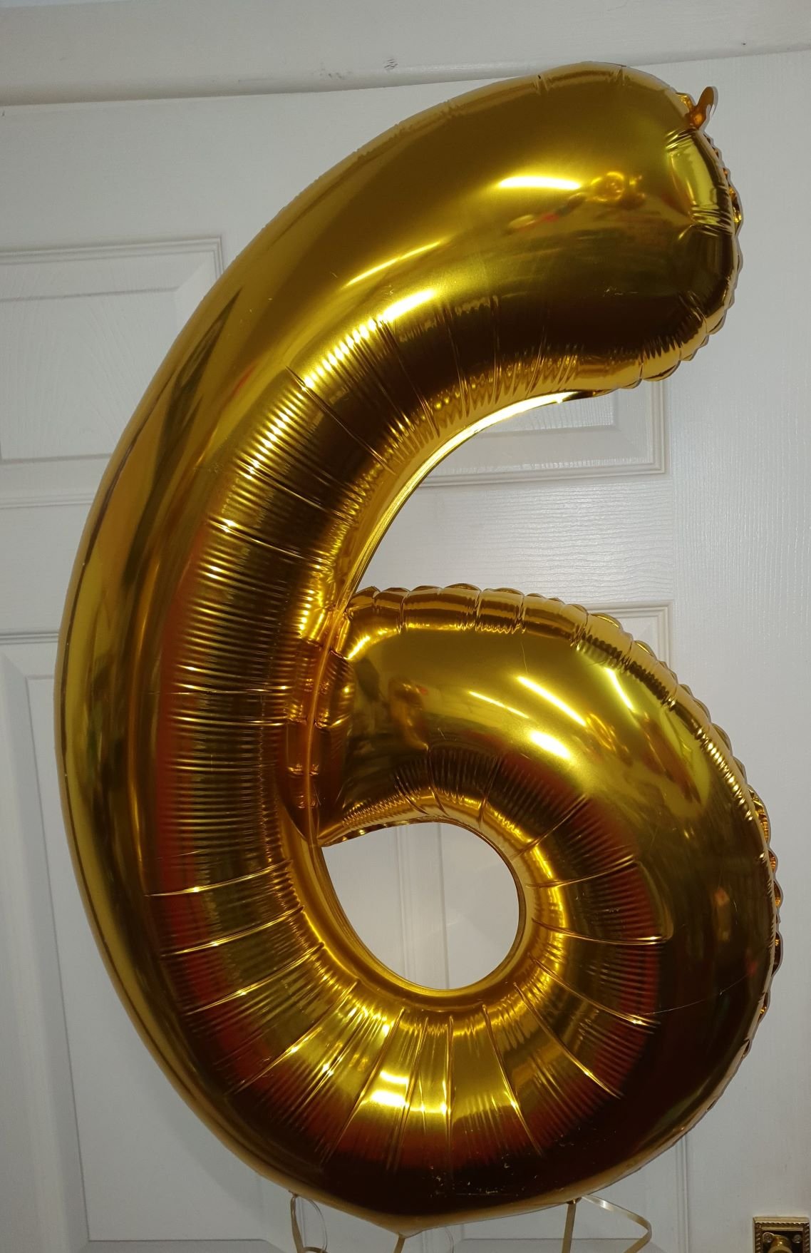 Classic Gold 6, 34 inch Number Balloon from Unique – Flat Balloons n Stuff